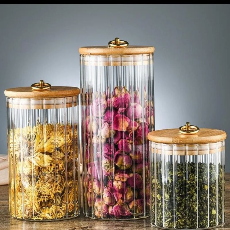 3 in 1 Glass Jar Set / Bamboo Lid Jar / Ring Jar | Shopee Philippines