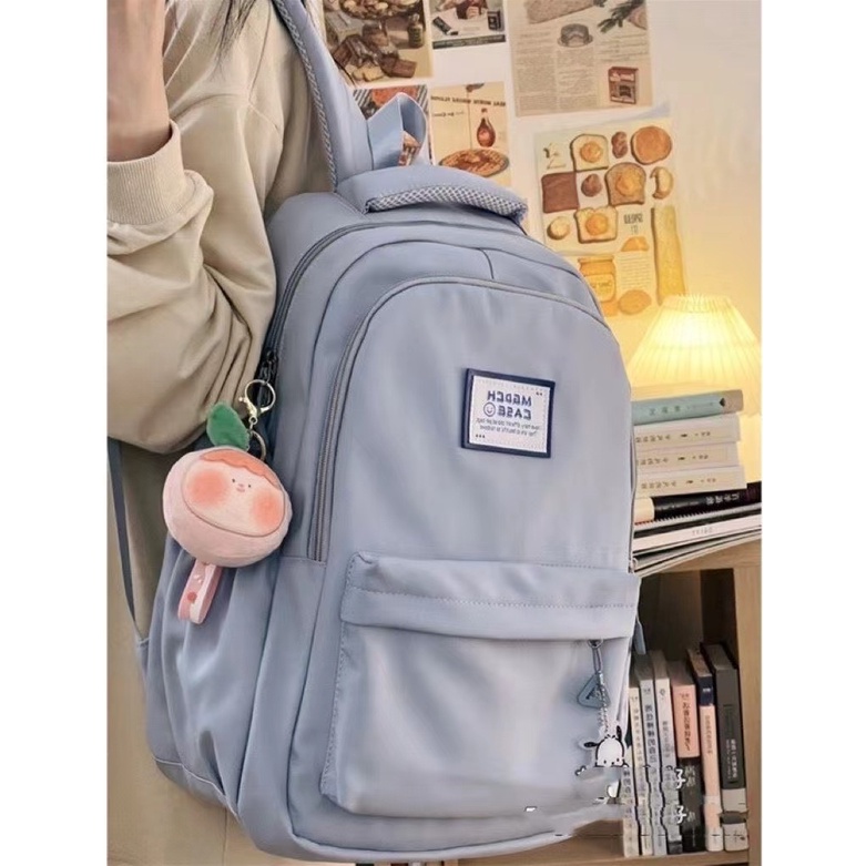 New Solid Color Backpack Japanese and Korean Student Schoolbag Large ...
