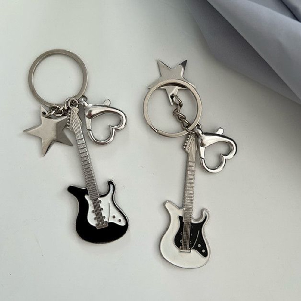 Y2K Vintage Sweet Cool Guitar Pentagram Star Pendant Keychain ...