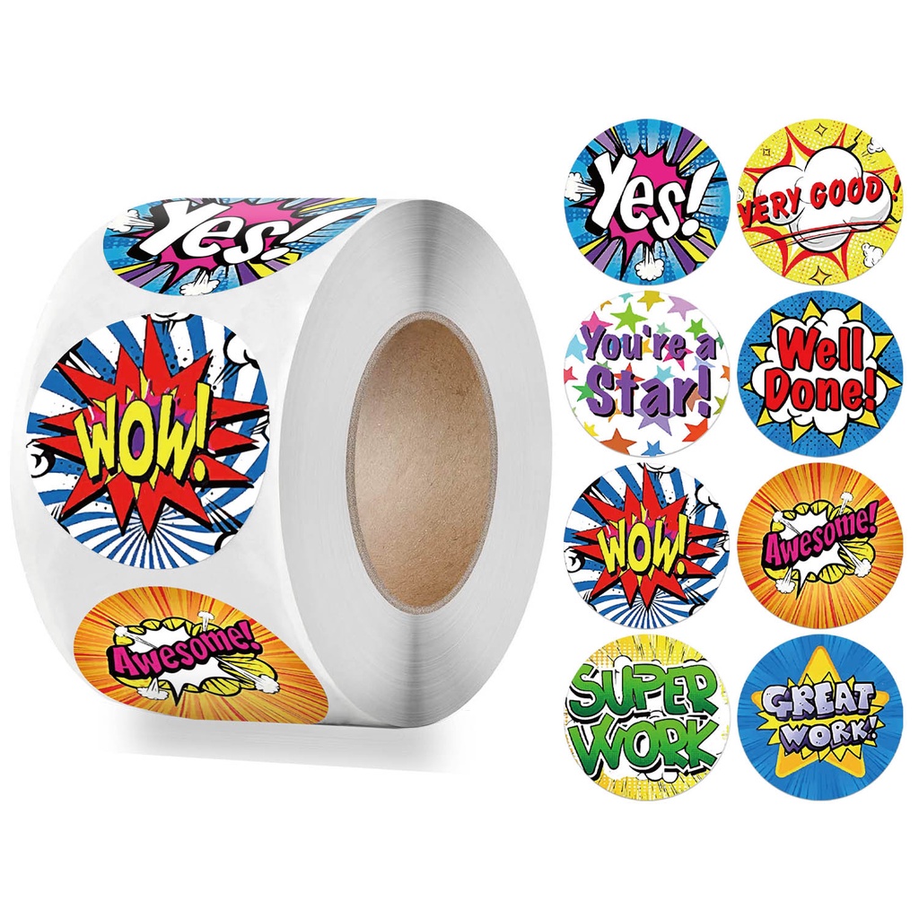 500pcs New Cute Reward Stickers with Word Motivational Stickers for ...