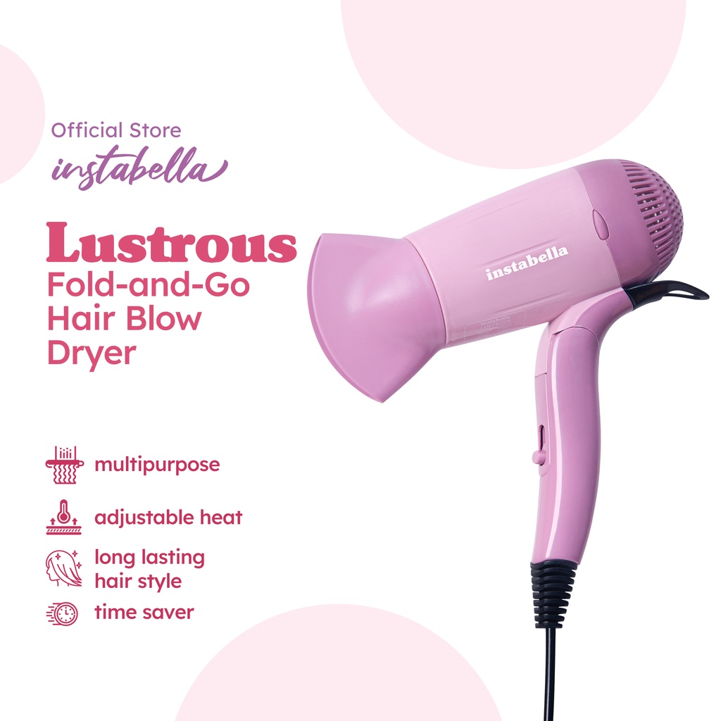 Instabella Lustrous Fold-and-Go Hair Blow Dryer HD-302 - Plum Purple ...