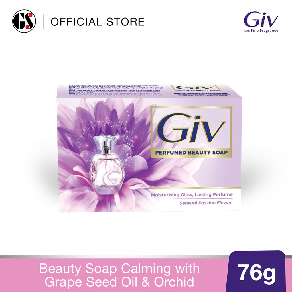 Giv Calming with Grape Seed Oil & Orchid (Purple) Beauty Soap 76g ...