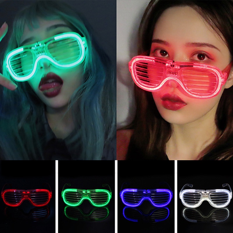COD Party Led Glow Cold Light Eyes Glasses Light Up Shades Flash Rave ...