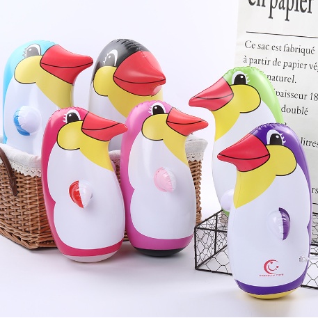Pvc Cute Inflatable Toys Colored Penguins Tumbler Inflatable Penguin ...