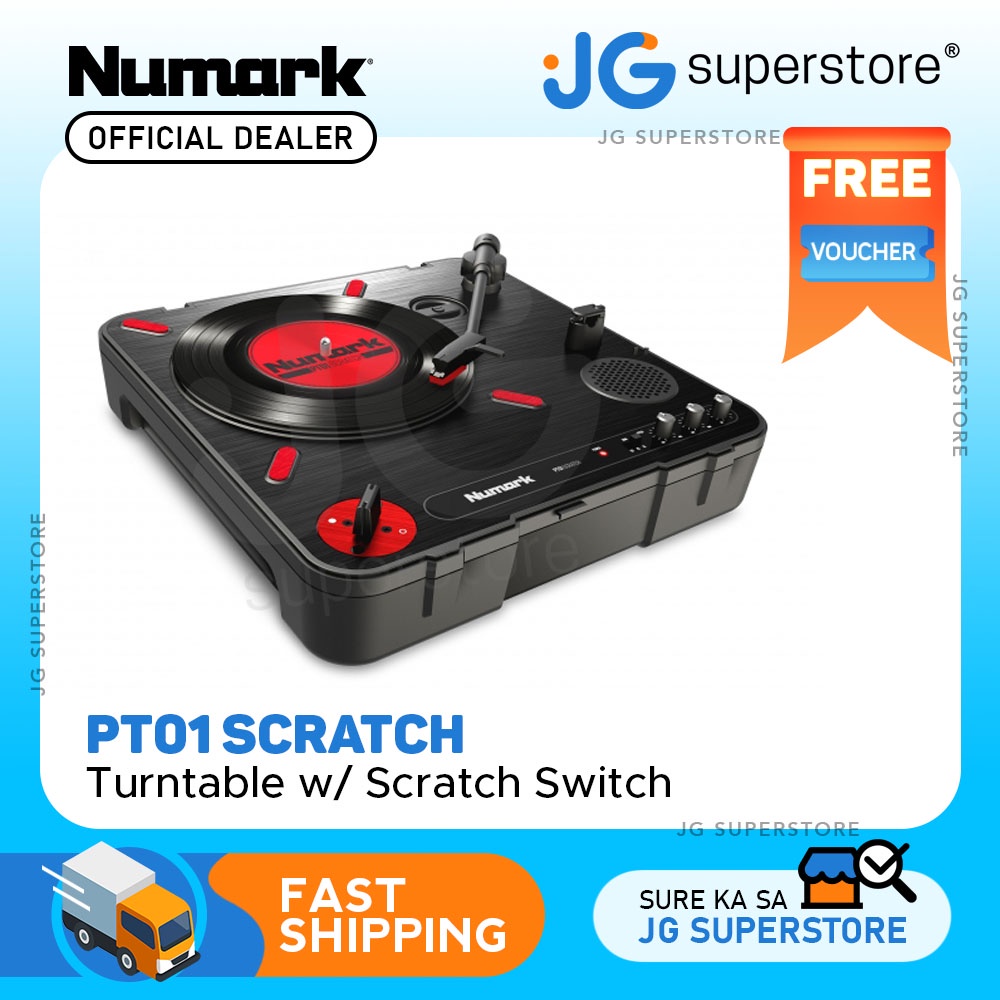 Numark PT01 Scratch Portable Turntable with Built-In DJ Scratch Switch ...