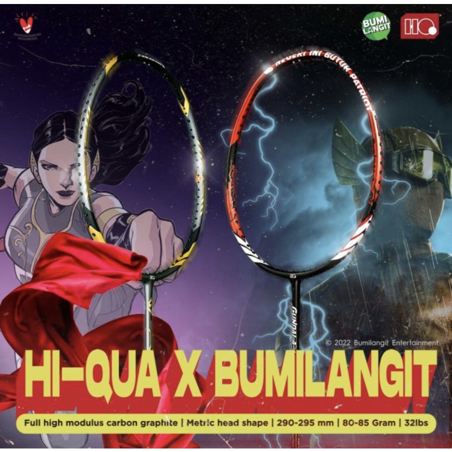 HIQUA HI-QUA X Bumilangit SRI ASIH Special Edition Badminton Racket ...