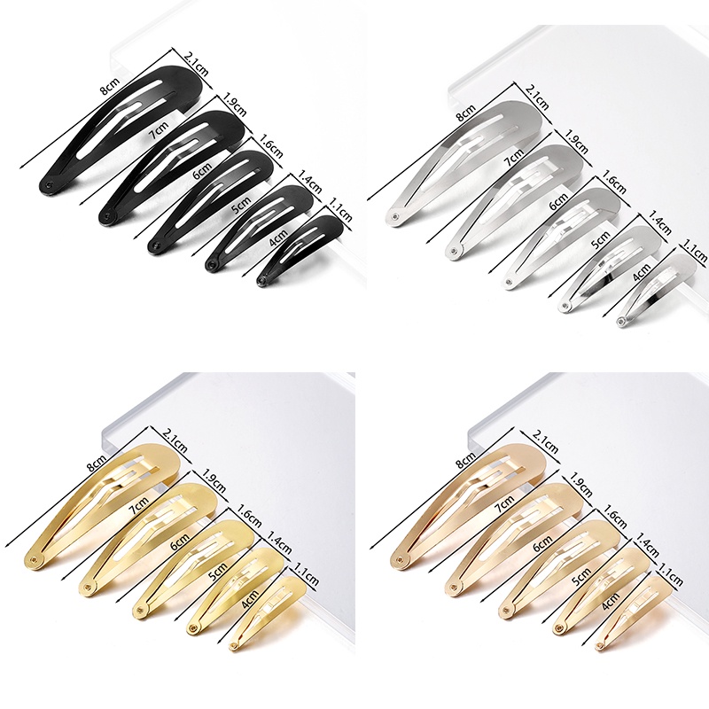 20PCS Classic Black Hair Clips - 4-8cm Teardrop BB Clips for Women ...