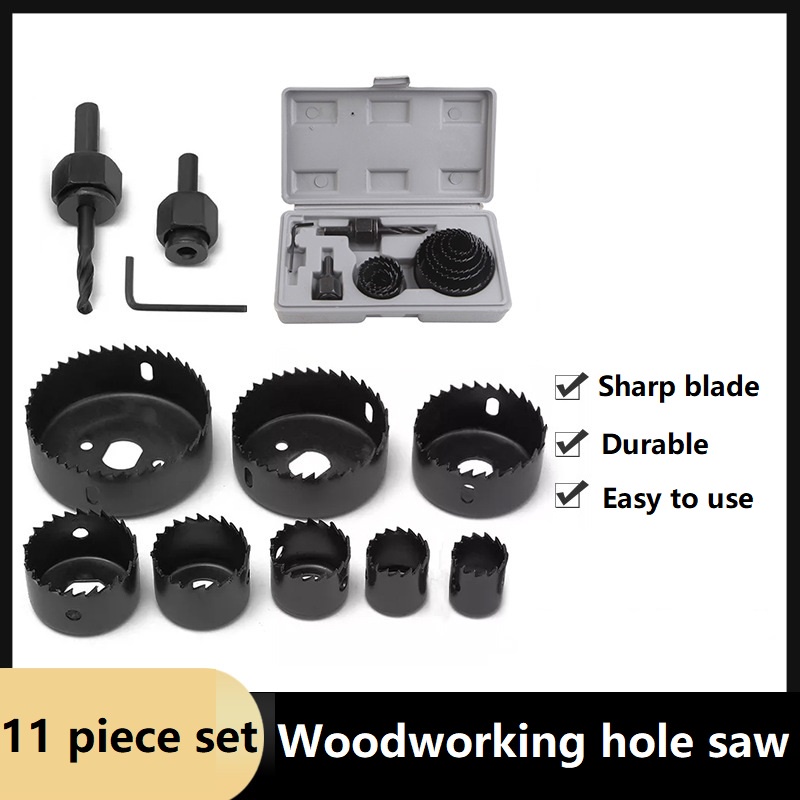 11 Pcs Hole Saw Wood Cutting Set Drill Bits Steel Drill Bits Wood ...