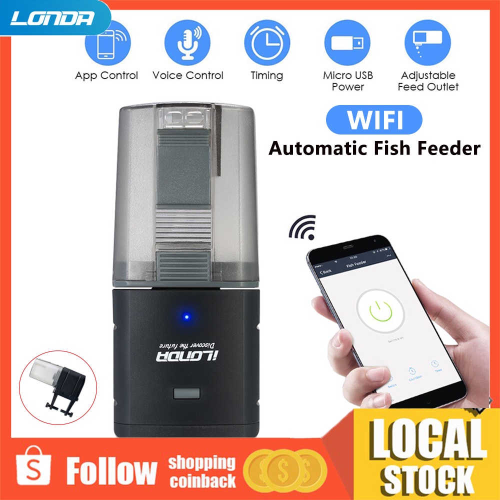 ILONDA WIFI Automatic Fish Feeder Aquarium Tank Feeding Timer Fish Food ...