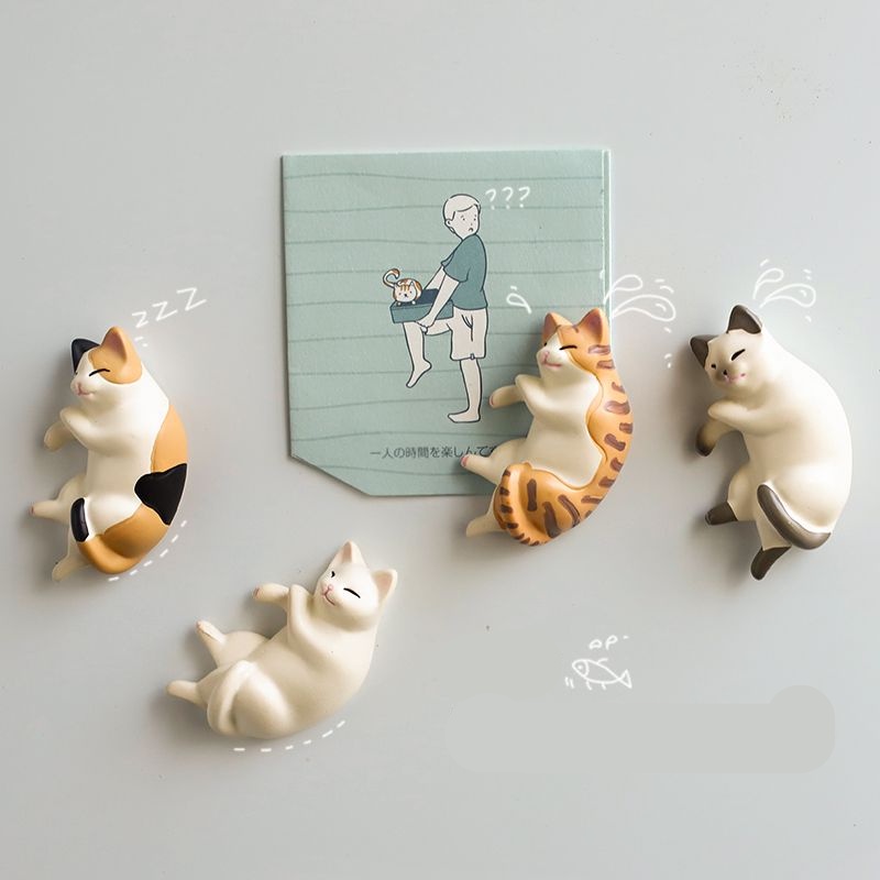 Cute Refrigerator Stickers Small Animal Cat Magnetic Paste Ins ...