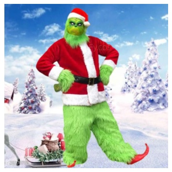 Green Hair Monster Santa Claus Costume Set Christmas Explosion Party ...