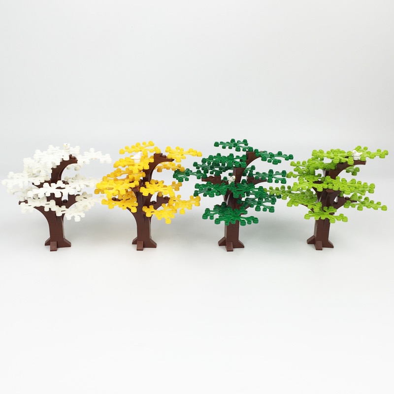 4 color Big Tree MOC Small Particle Building Blocks Assemble Four ...