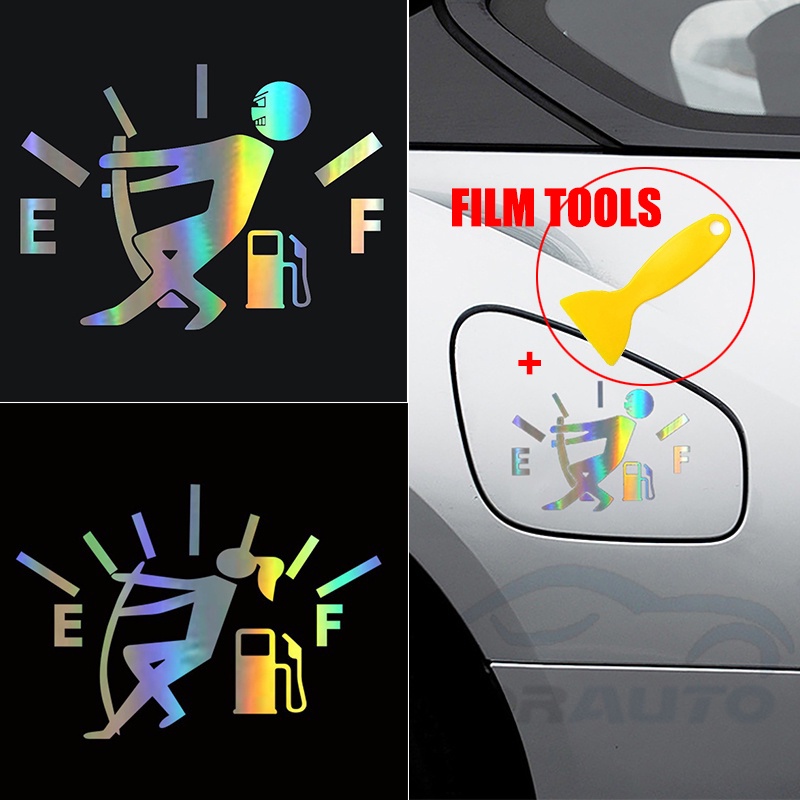 [Ready Stock]Car Gas door cover sticker Unleaded Personality funny fuel ...