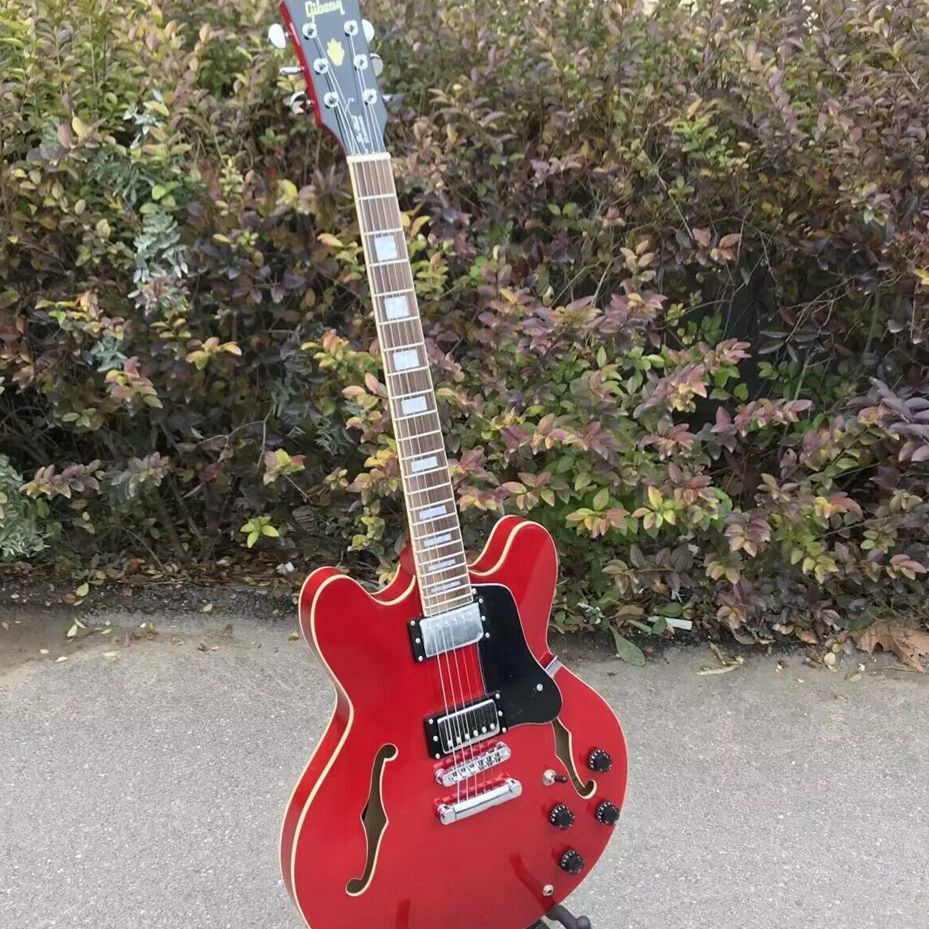 Classic Red Grote ES335 Semi Hollow Body Electric Guitar Humbucker ...