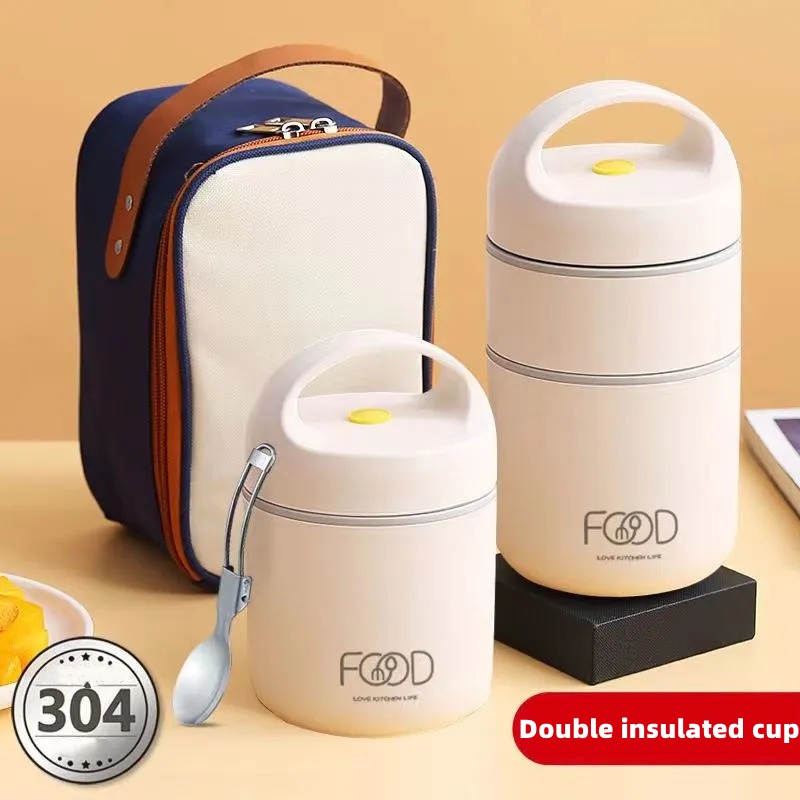 [680ml] Portable Insulation Lunch Box Breakfast Cup Soup Cup Stainless ...