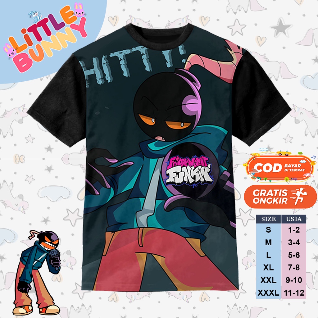 Whitty FNF FUNKIN ART 6d Character Children's T-Shirt FNF - LITTLE ...