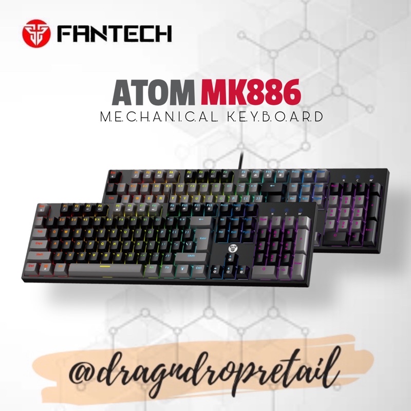 FANTECH ATOM MK886 Full Size Mechanical RGB Gaming Keyboard, 104 Keys ...