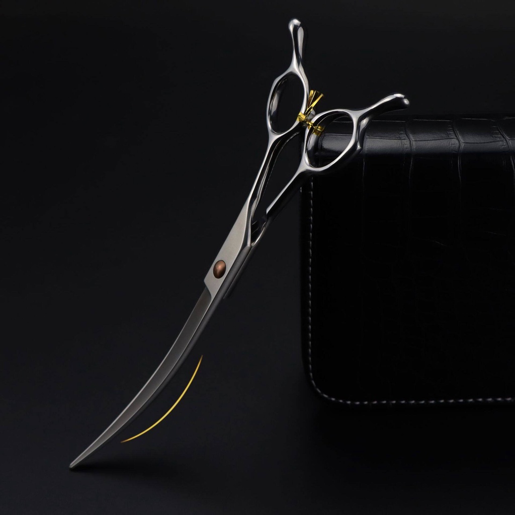 High-grade Double-tail Curved Matte 7.0 Inch Curved Scissor Pet Scissor ...