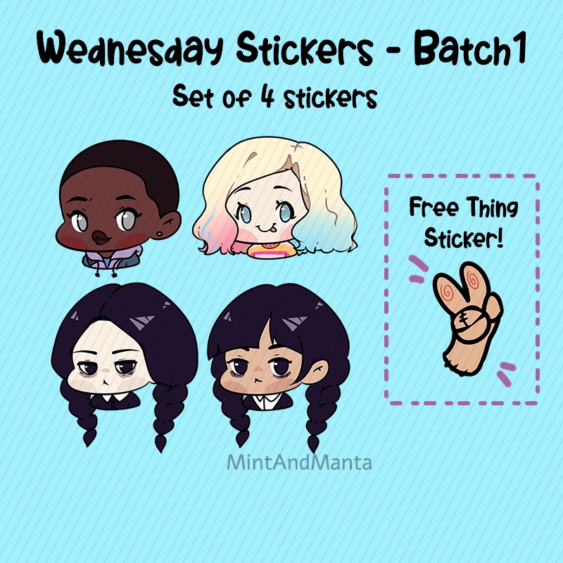 Wednesday Addams Icon (waterproof) Stickers | Wednesday netflix | Enid ...