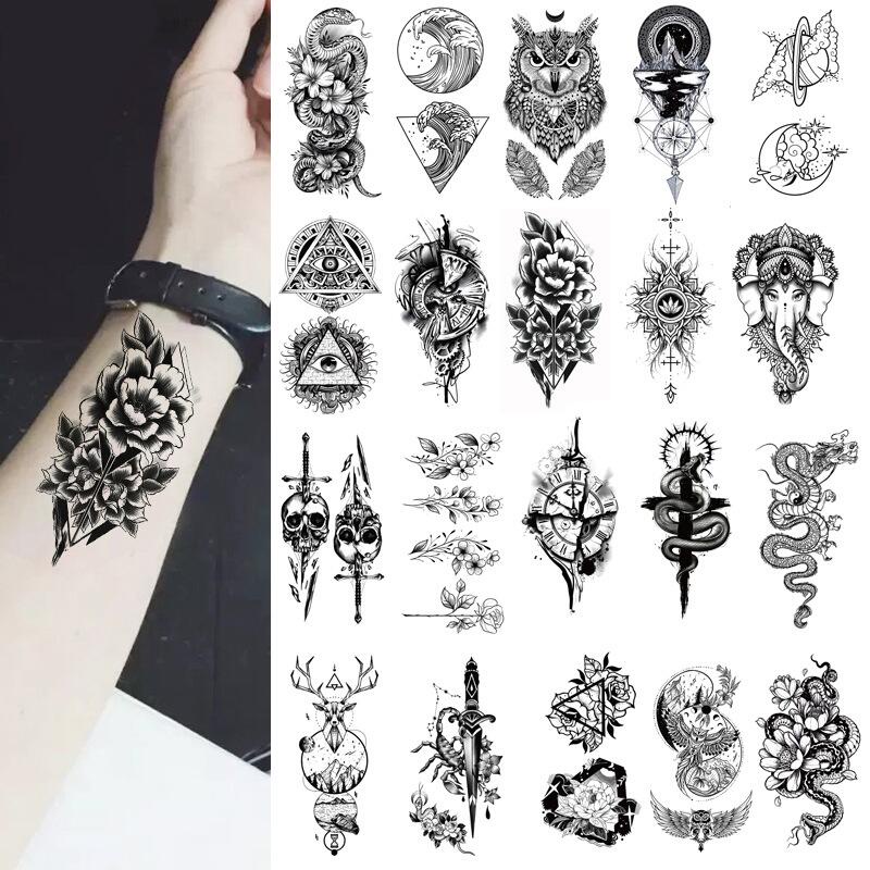 Flower Tattoo Sticker for Women Girl Fashion Waterproof Temporary ...