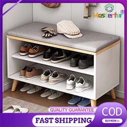COD Wooden Shoe Storage Shelf Rack Organizer Sofa Door side shoe rack ...