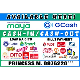 Maya and Gcash tarpaulin with load and billspayment | Shopee Philippines
