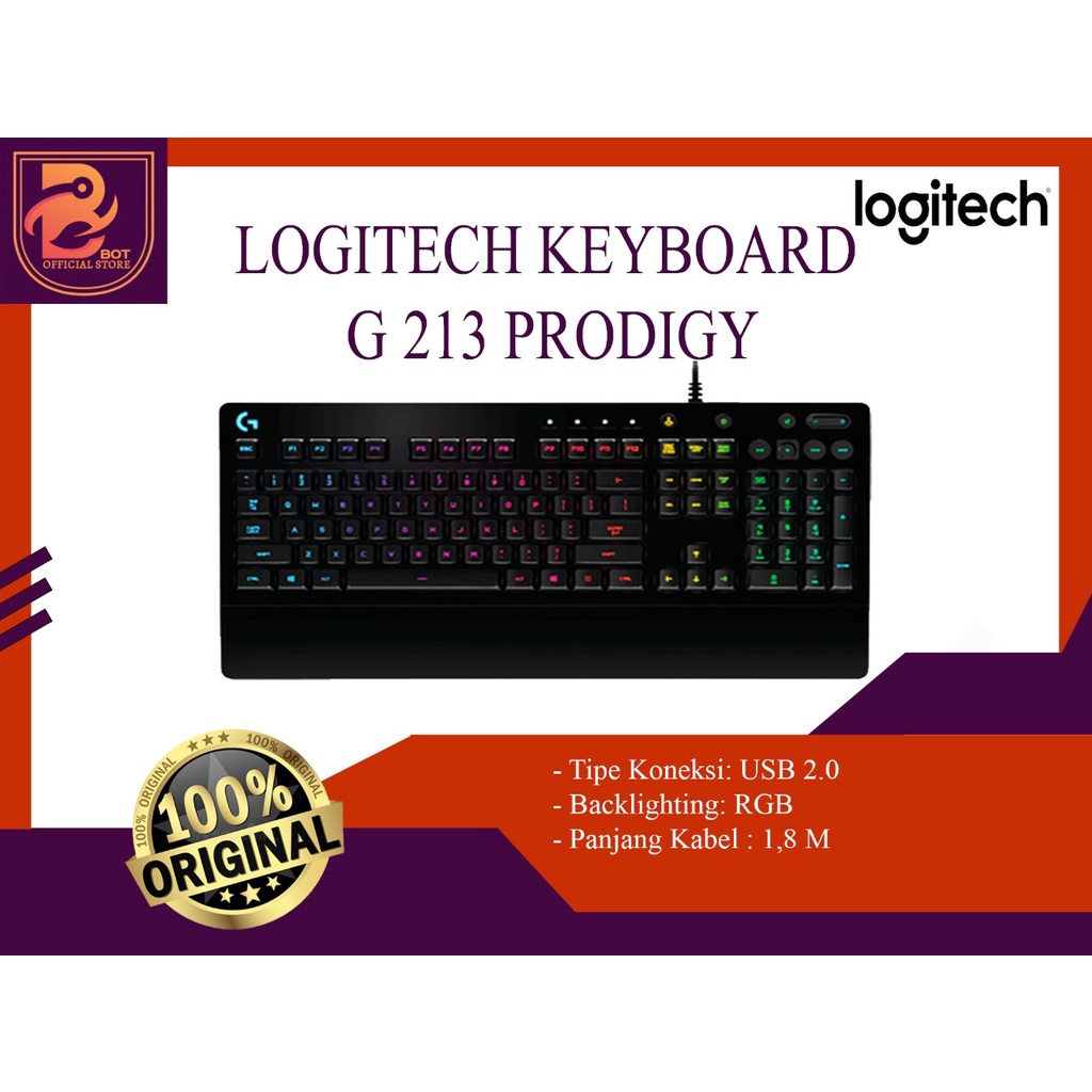 Logitech G213 G 213 Prodigy Gaming Keyboard RGB Lighting Original ...