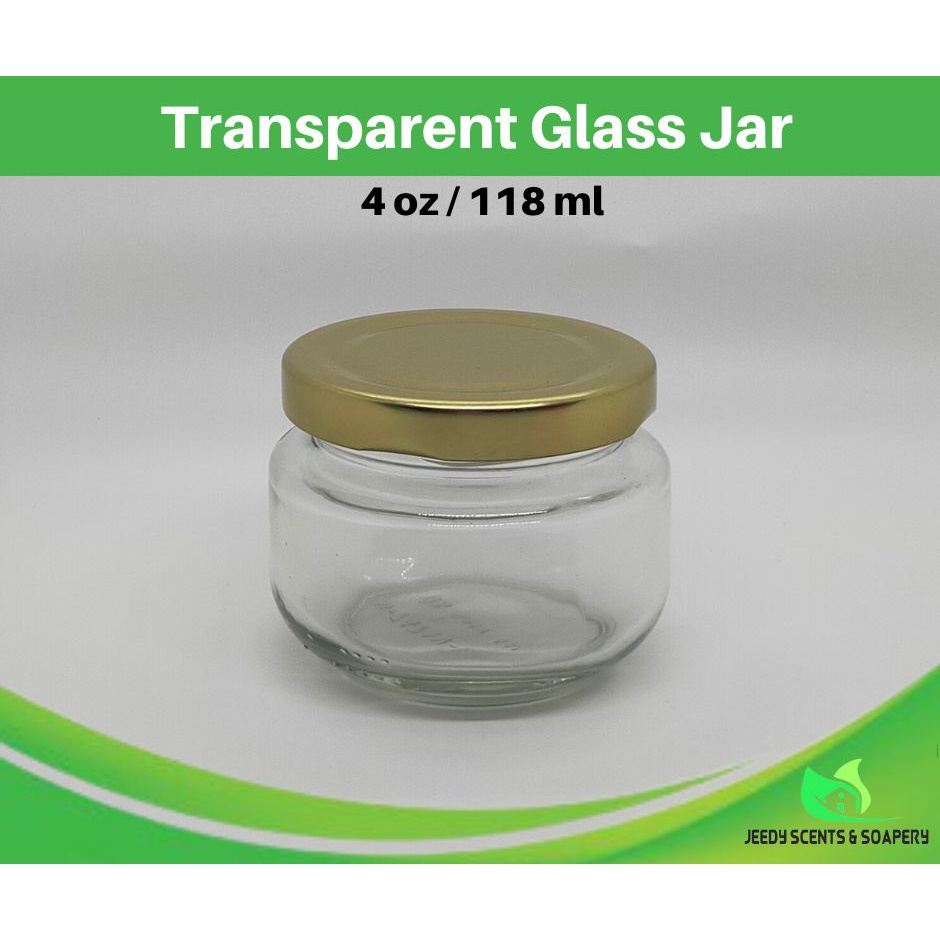 Bottle Glass Pimiento Jar with Tin Lid Gold cap (Food Grade High ...