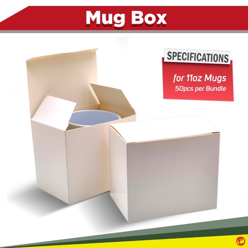 White Mug Box Thin (50 pcs per order ) | Shopee Philippines