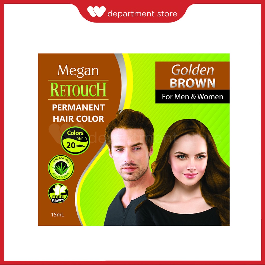 MEGAN RETOUCH 100% Authentic Permanent Hair Color Golden Brown 15ml ...