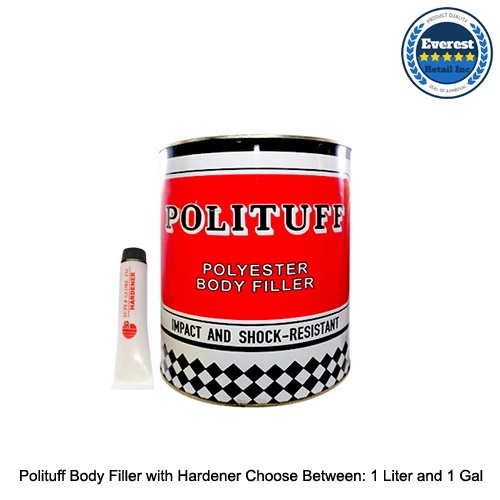 Polituff Body Filler with Hardener - Choose Size = 1 Liter / 1 Gallon ...