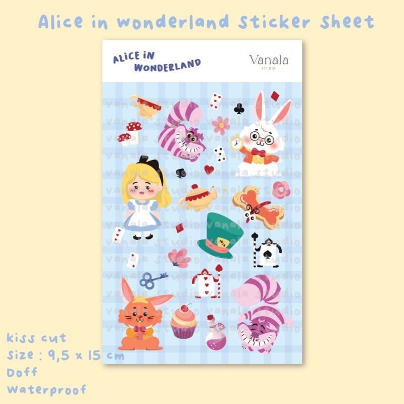 Alice in Wonderland Sticker Set/Sticker Sheet Alice in Wonderland ...