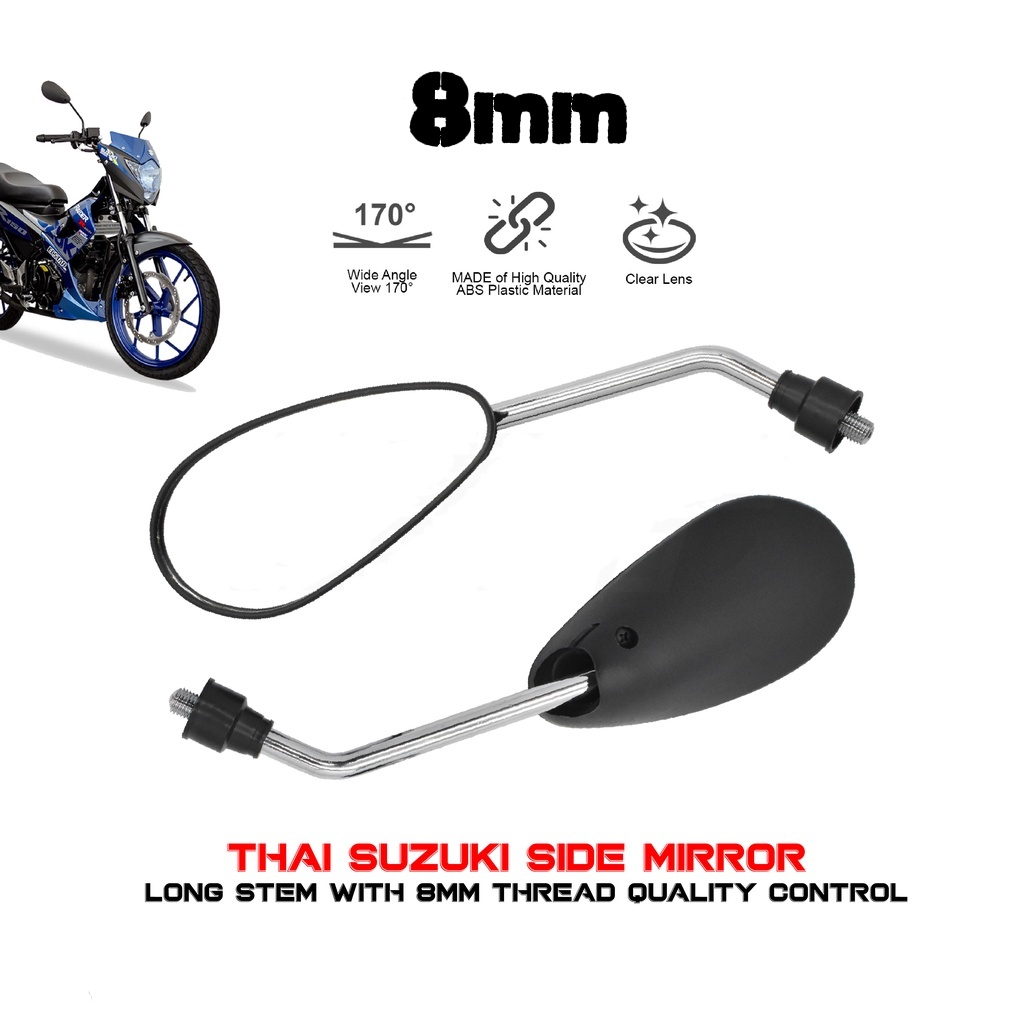 Motorcycle GSP Suzuki Side Mirror Raider150 Left And Right Chrome Stem ...