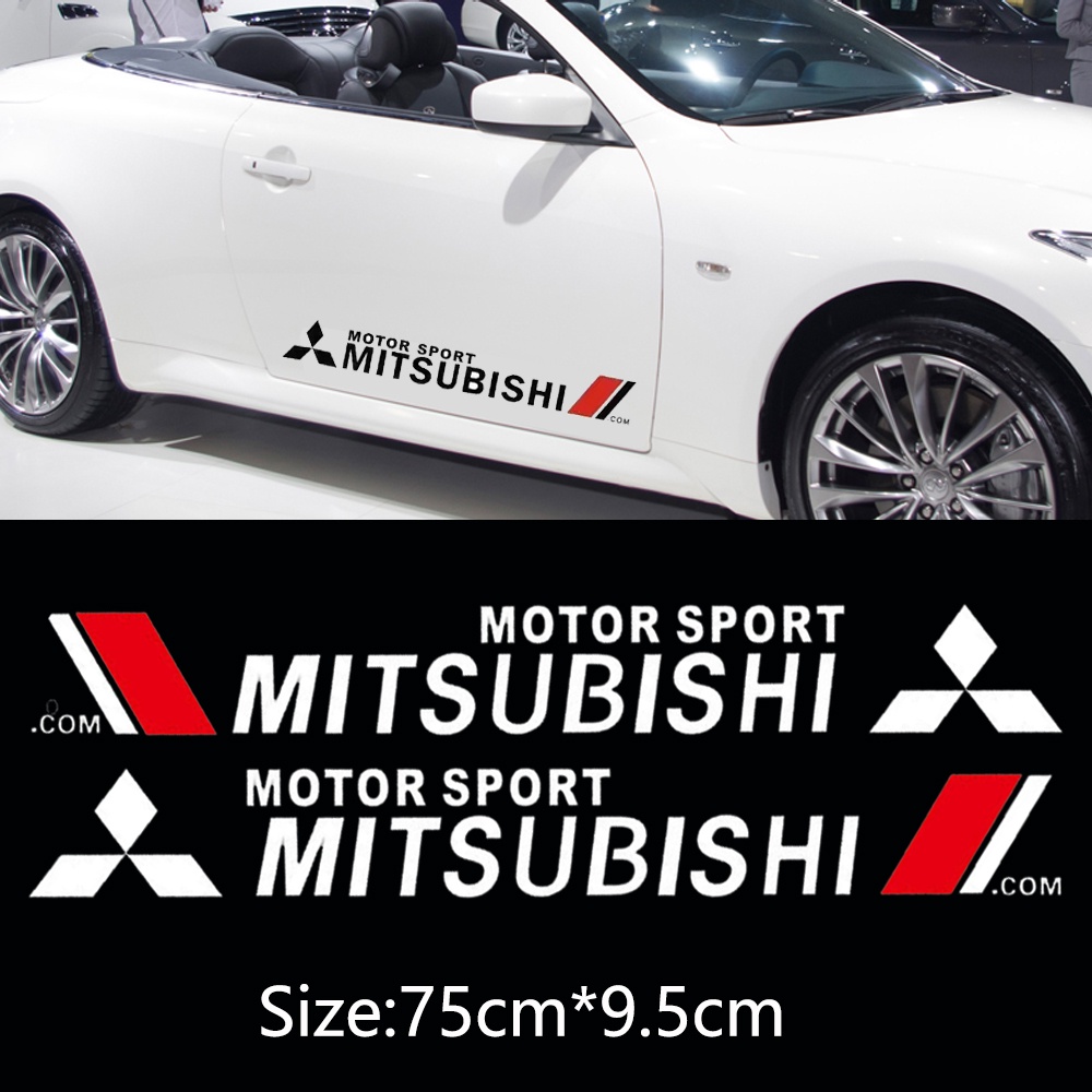 2PCS Mitsubishi Motor Sport Car Sticker Car Body Side Door Decals for ...