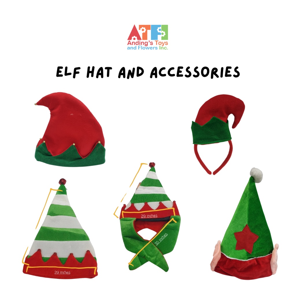 Elf Hat Costume Christmas with Bell Unisex Free Size elf Headband ...