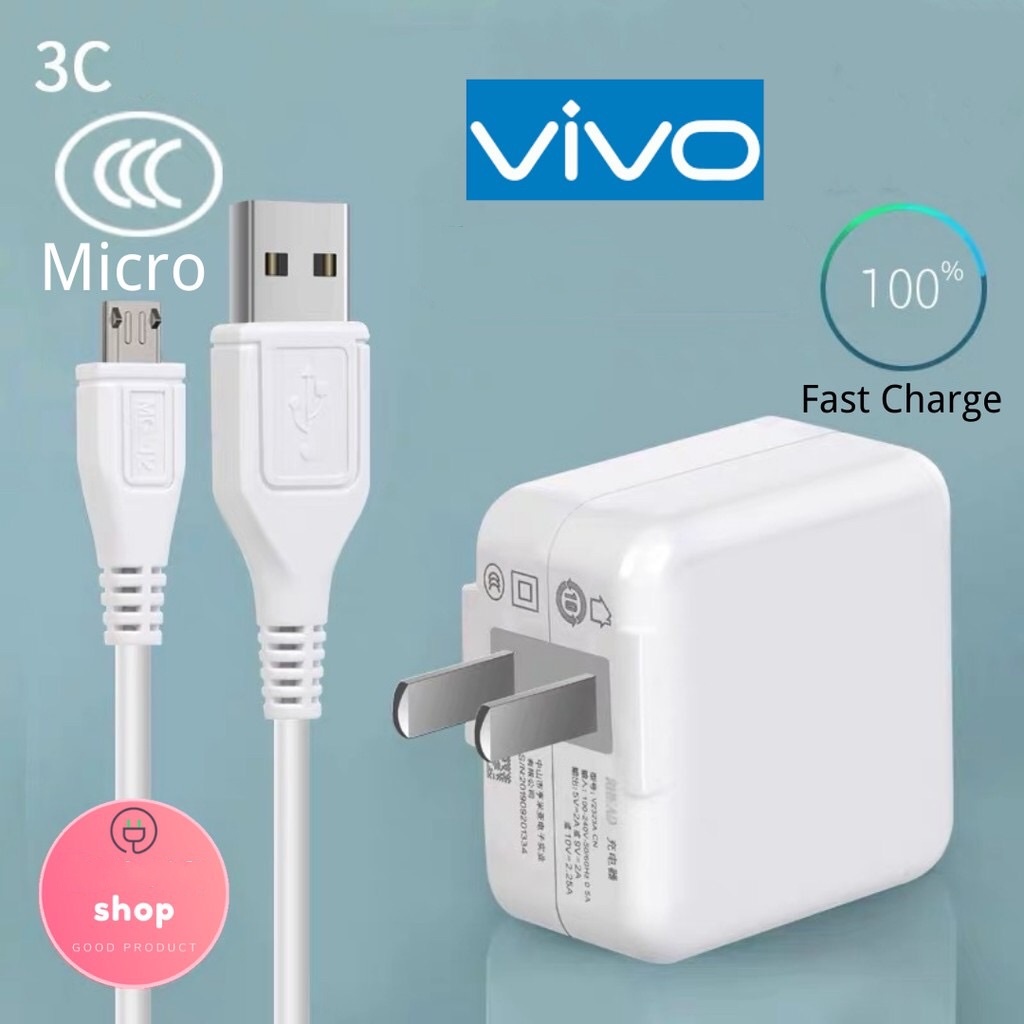 VIVO 18W Fast Charger 9V/2A Micro Type C cables for vivo 5V/2A V9 V7 V5 ...