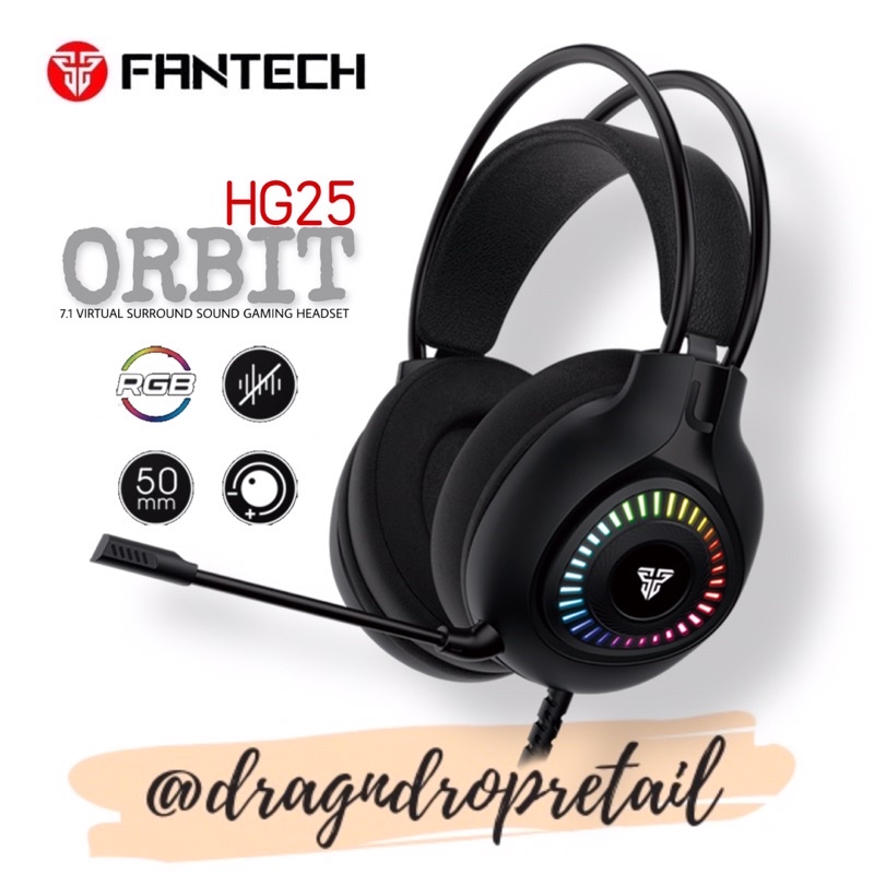 FANTECH ORBIT HG25 7.1 Virtual Surround Sound RGB Gaming USB Headset ...