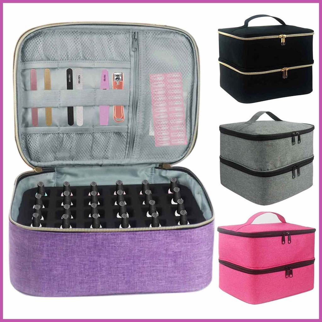 Organizer Case Nail Organizers And Storage Box Holds 30 Bottles 2-Layer ...