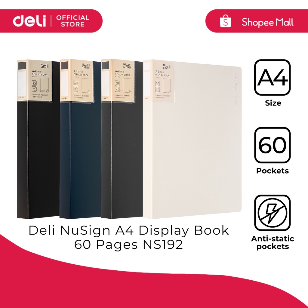 Deli NS192 NuSign A4 Display Book 60 Pages [79NS192] | Shopee Philippines