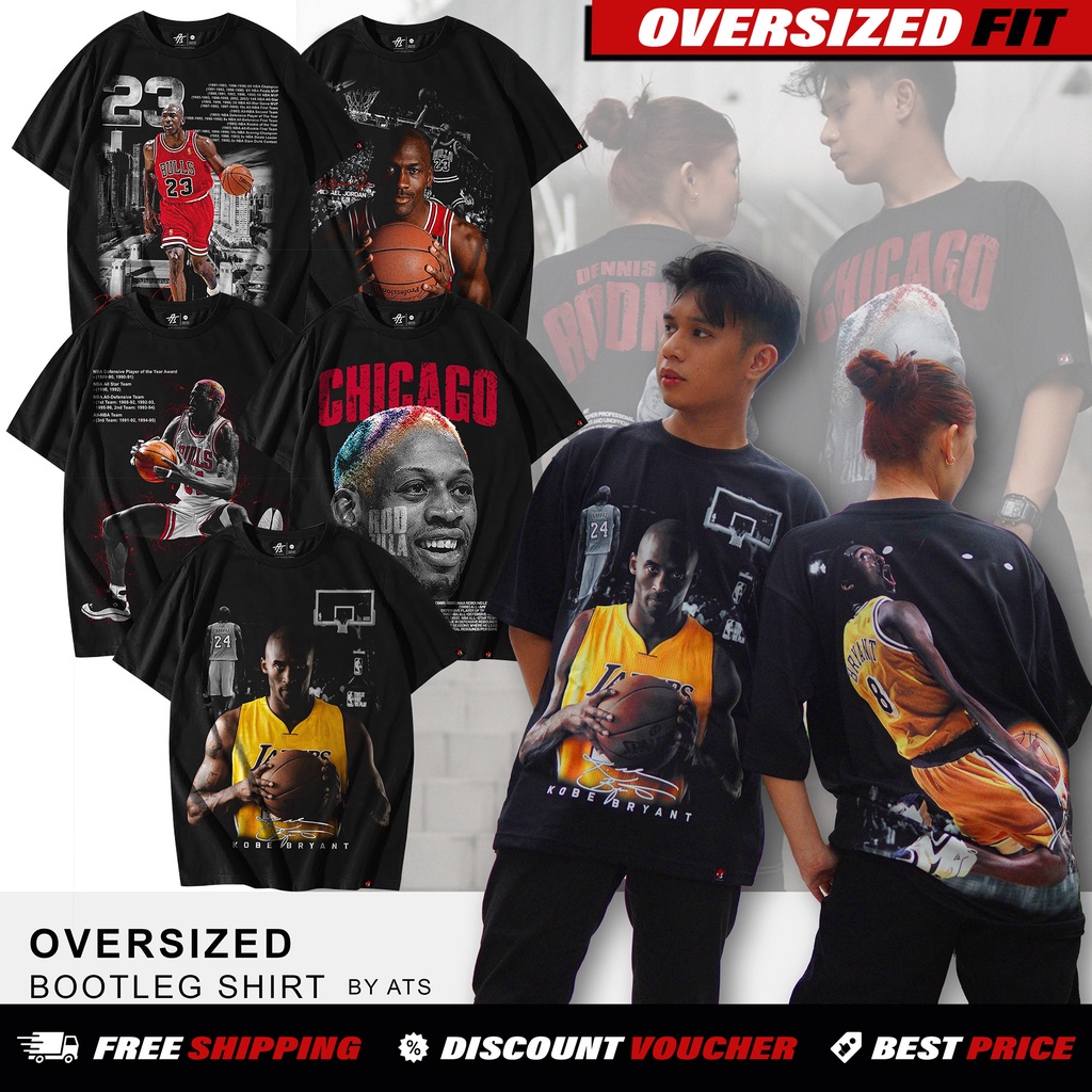 ats printing NBA Vintage Bootleg OVERSIZED Front and Back Print Shirts ...