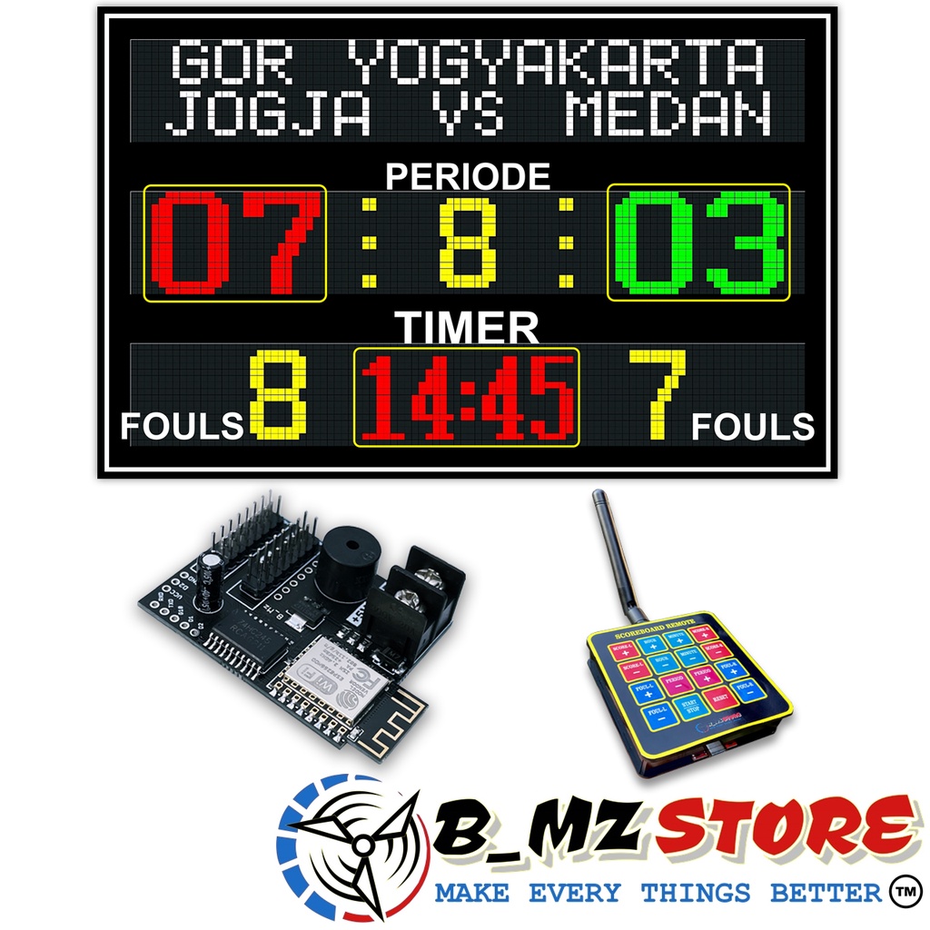Futsal Football Scoreboard Controller 3x3 Panel P10 Wireless Score ...