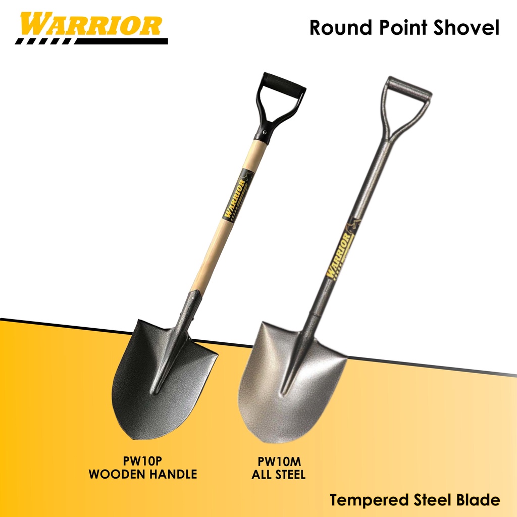 WARRIOR Shovel ALL METAL 40.5-Inch Heavy Duty for Gardening and Digging with D-Handle (Pala ...