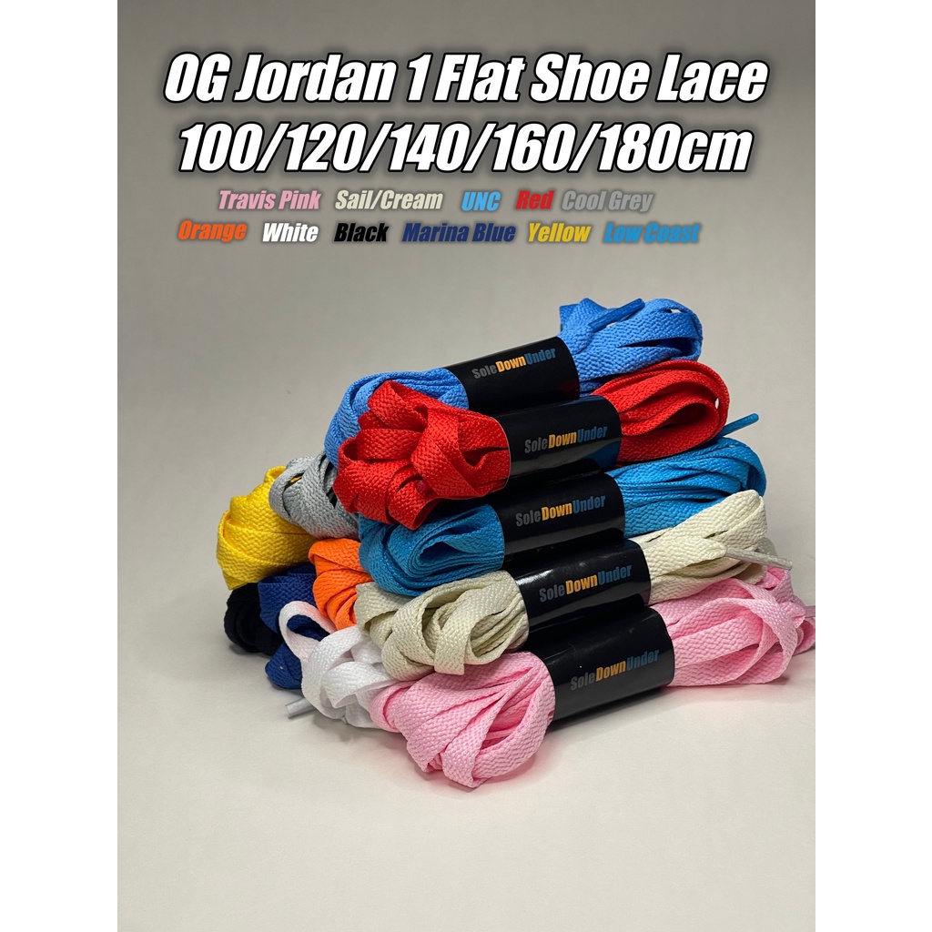 1 Pair Jordan 1 Flat Shoe Laces Cotton OG Quality 100/120/140/160/180cm ...