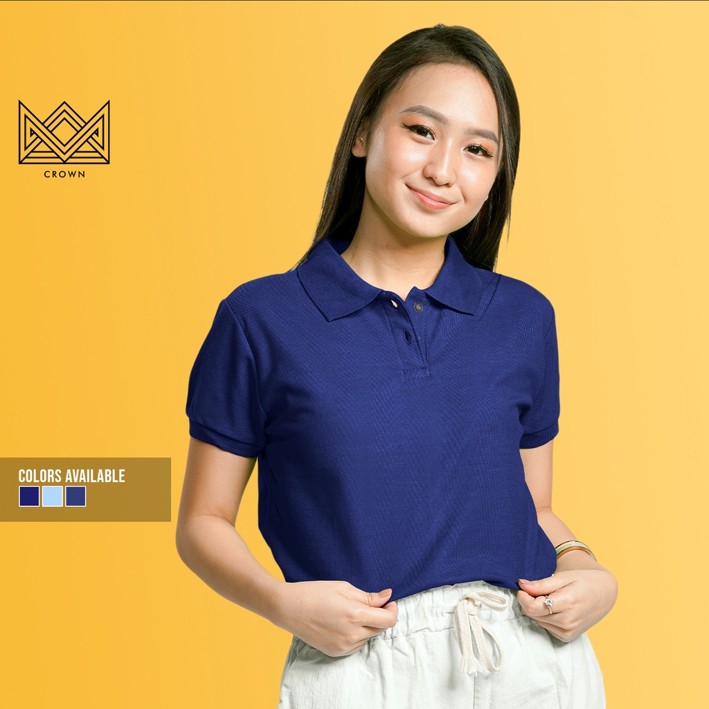 Crown Ladies Polo Shirt Plain Honeycomb | Shopee Philippines