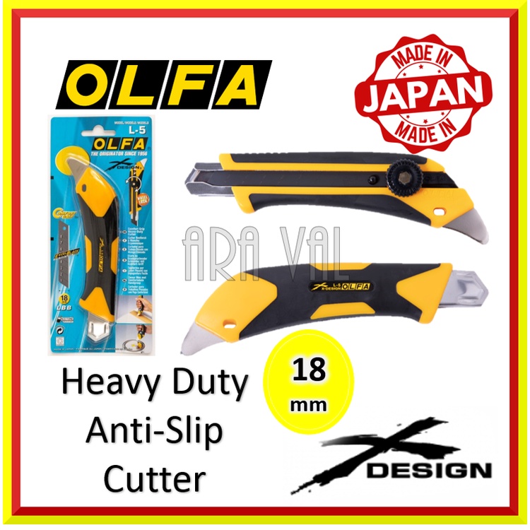 Olfa Heavy Duty Anti-Slip Cutter L5 Made in Japan 18mm | Shopee Philippines