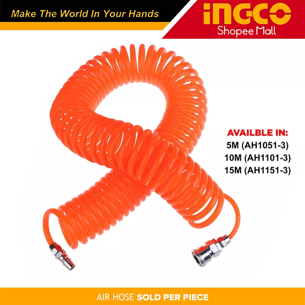 Ingco Polyurethane PU Air Compressor Hose Tube Air Tool 5m AH1051-3 10m ...
