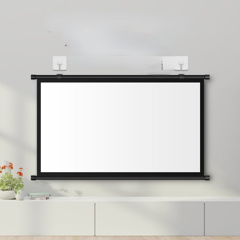 Projection Screen 100-Inch Home Office Wall-Mounted Screen Wall-Mounted ...