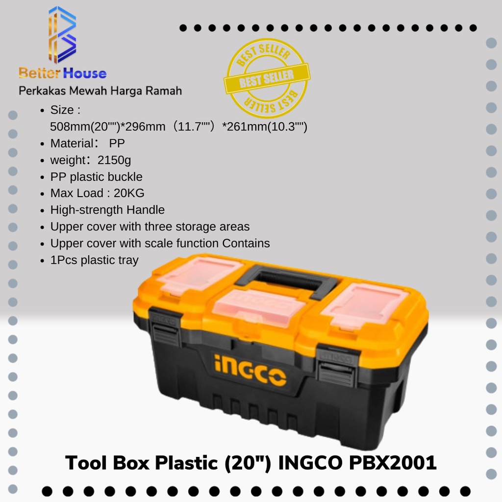 PERALATAN Tool Box Plastic (20") INGCO PBX2001 - Tool Box | Shopee ...