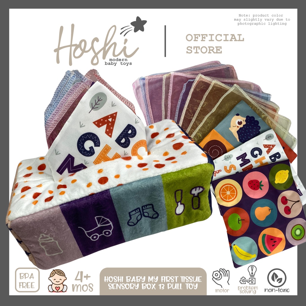 Hoshi Baby 13 Pulls My First Tissue Cloth Fabric Box Pull Toy ...