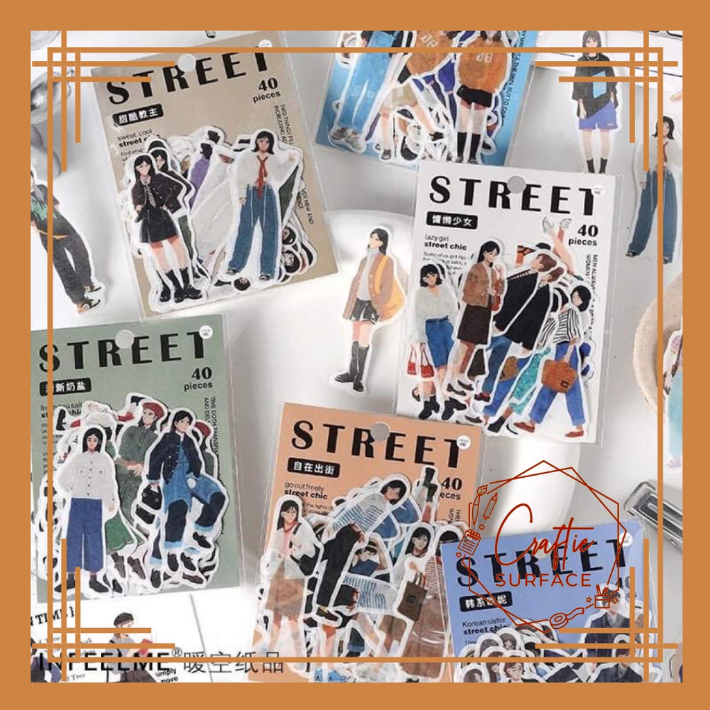 40pcs Street fashion girl series Decorative Stickers Scrapbooking Art ...